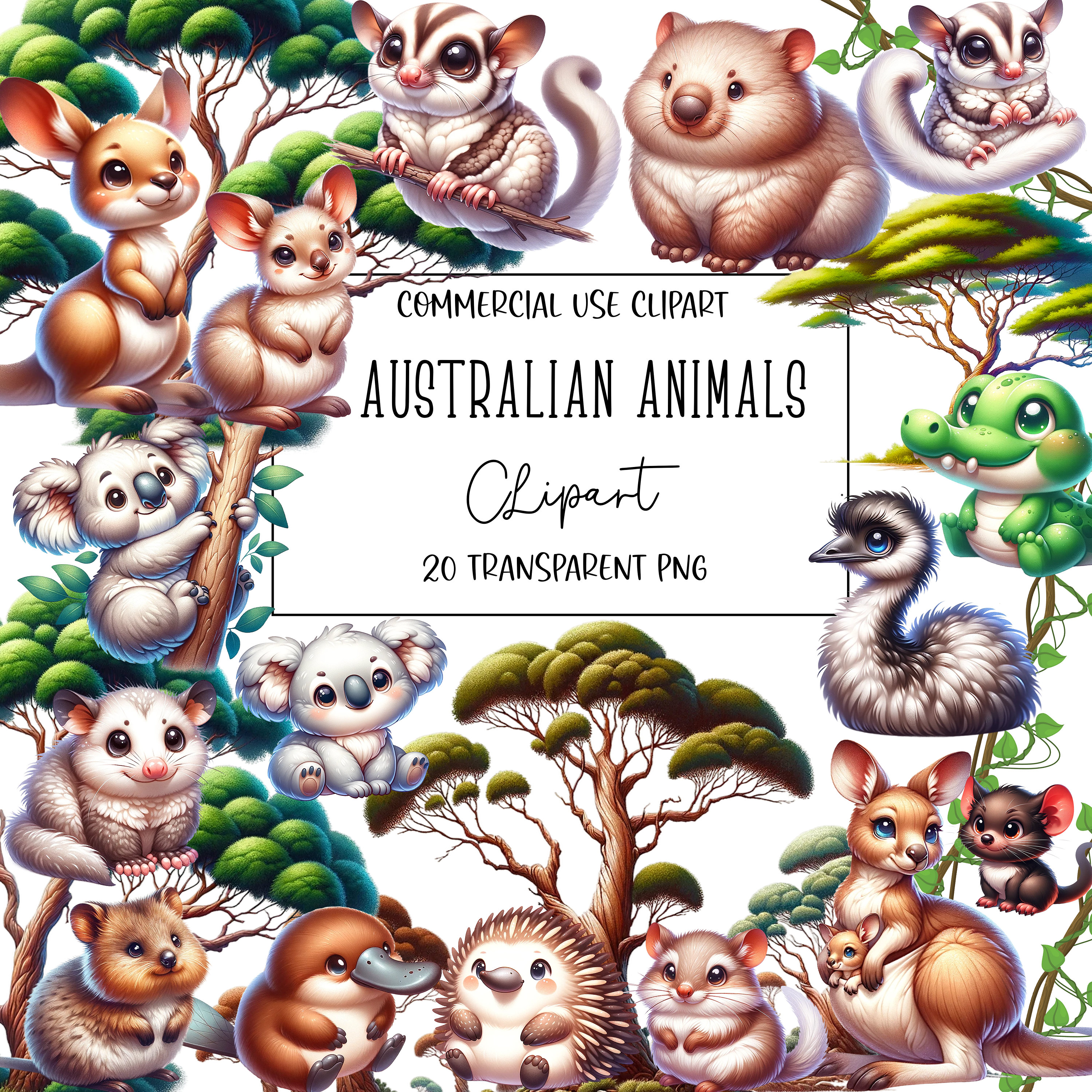 Australian Animals, Australian Animals Clipart, PNG File, Transparent ...