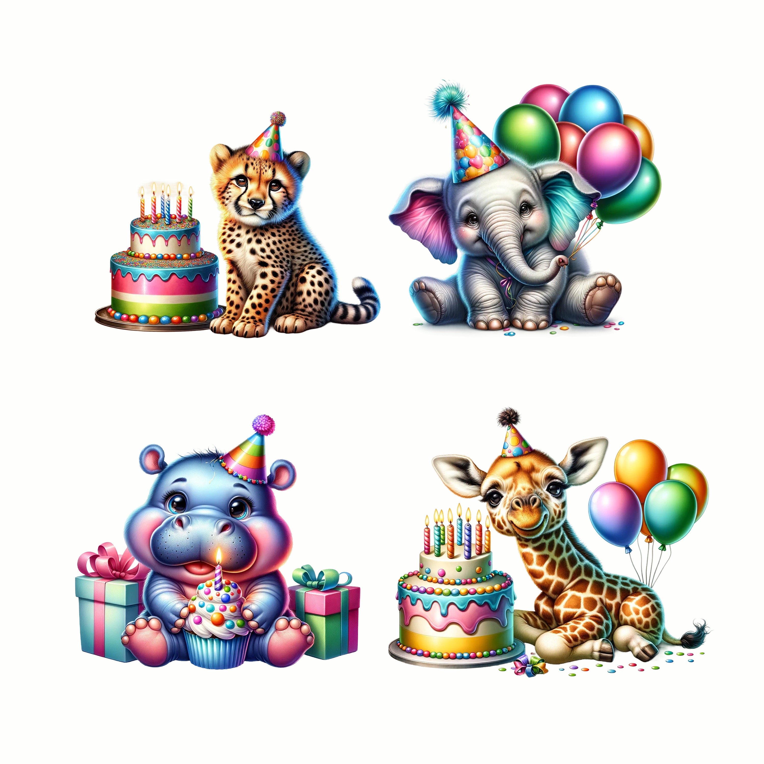 Party Animals, Birthday Party, Birthday Png, Birthday Animals, Clipart ...