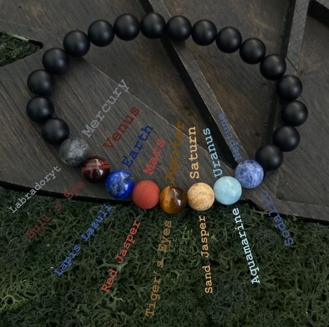 Solar System Bracelet a Parade of Planets Made of Natural Stones ...