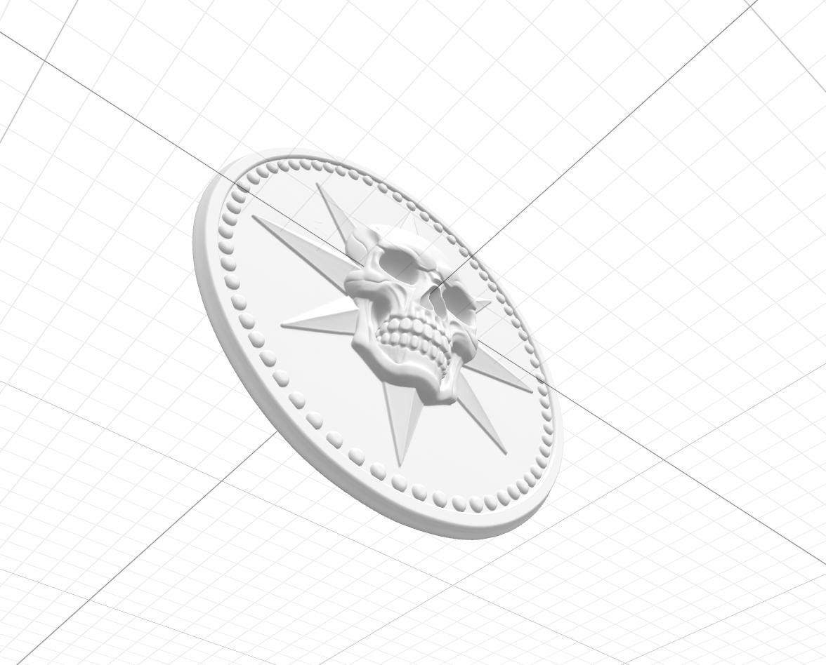 3D Printable Skull Coin Relief – Gothic Medallion STL + GLB Files ...