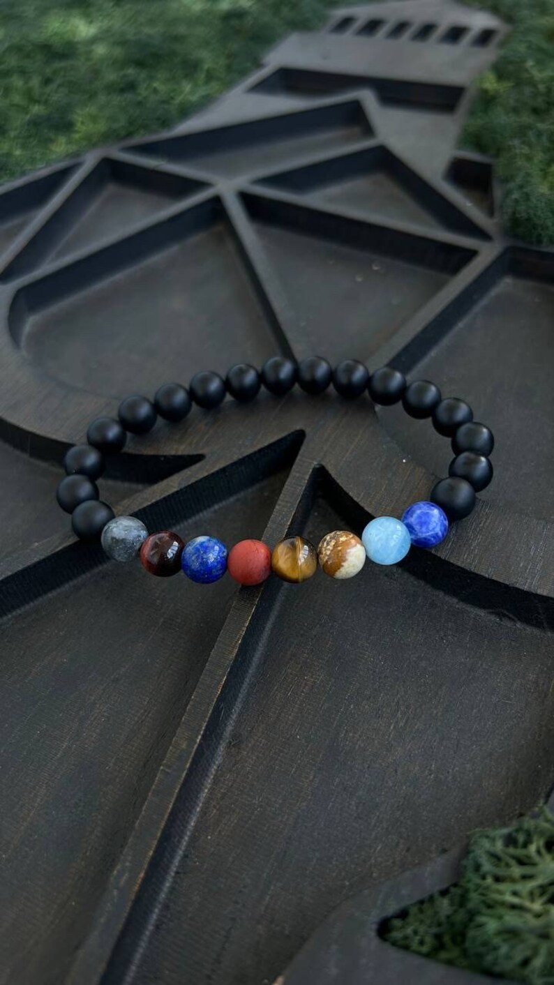 Solar System Bracelet a Parade of Planets Made of Natural Stones ...
