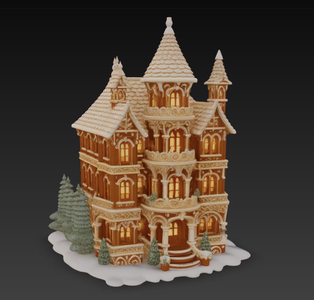 Christmas Grand Gingerbread Mansion – STL File - Etsy