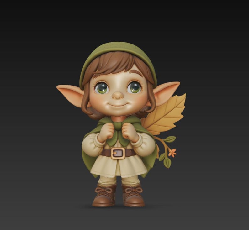 Cute Elf STL & GLB Files – 3D Printable Fantasy Character, Adorable ...