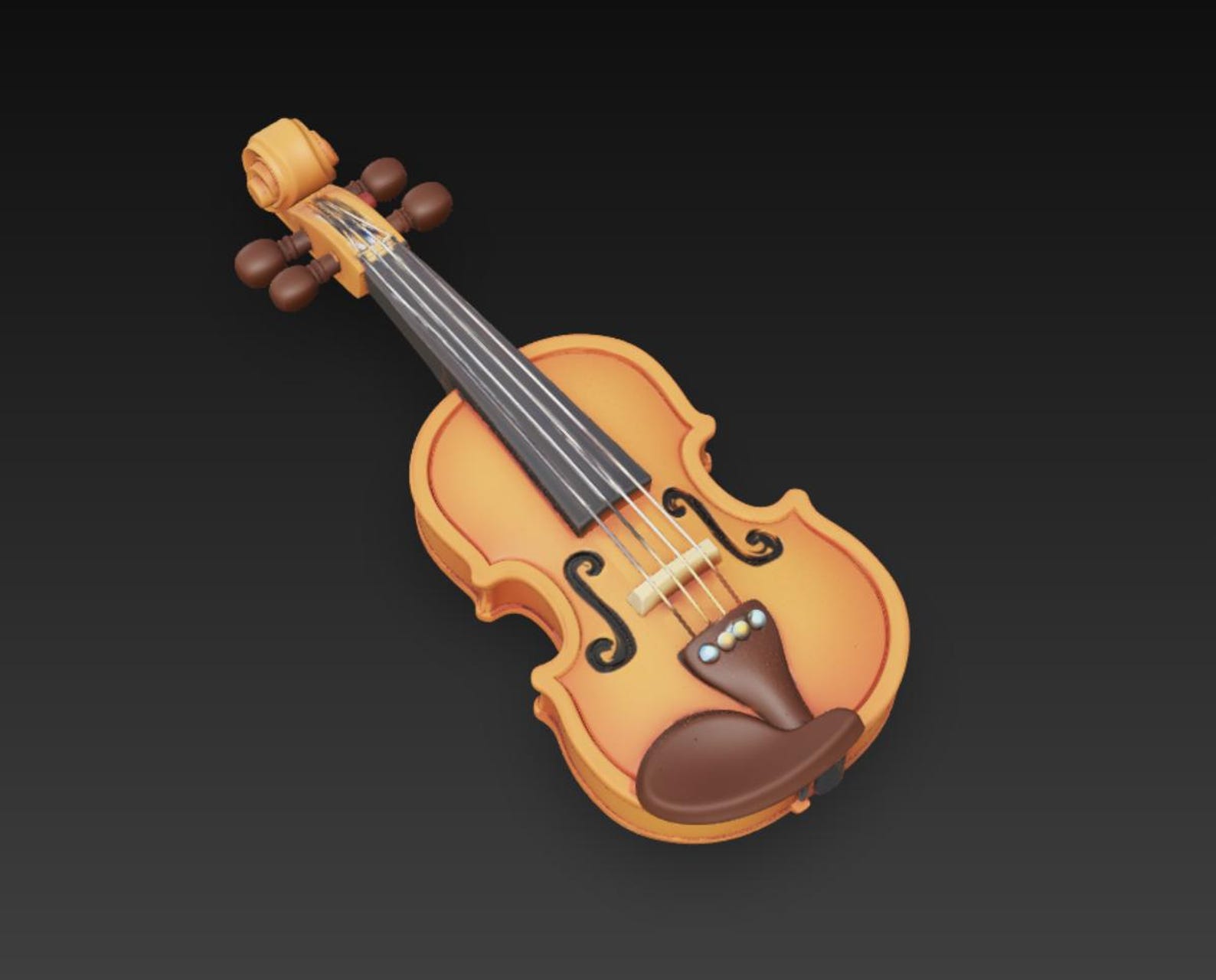 Cute Cartoon Violin 3D Model – STL & GLB Files | Printable Music Decor ...