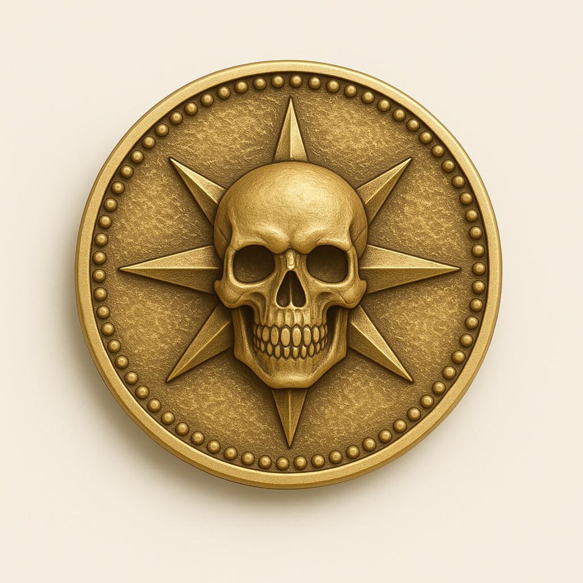3D Printable Skull Coin Relief – Gothic Medallion STL + GLB Files ...