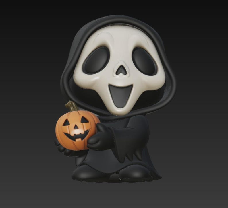 Chibi Ghostface With Pumpkin - 3D Printable STL File + 6 PNG\SVG Files ...