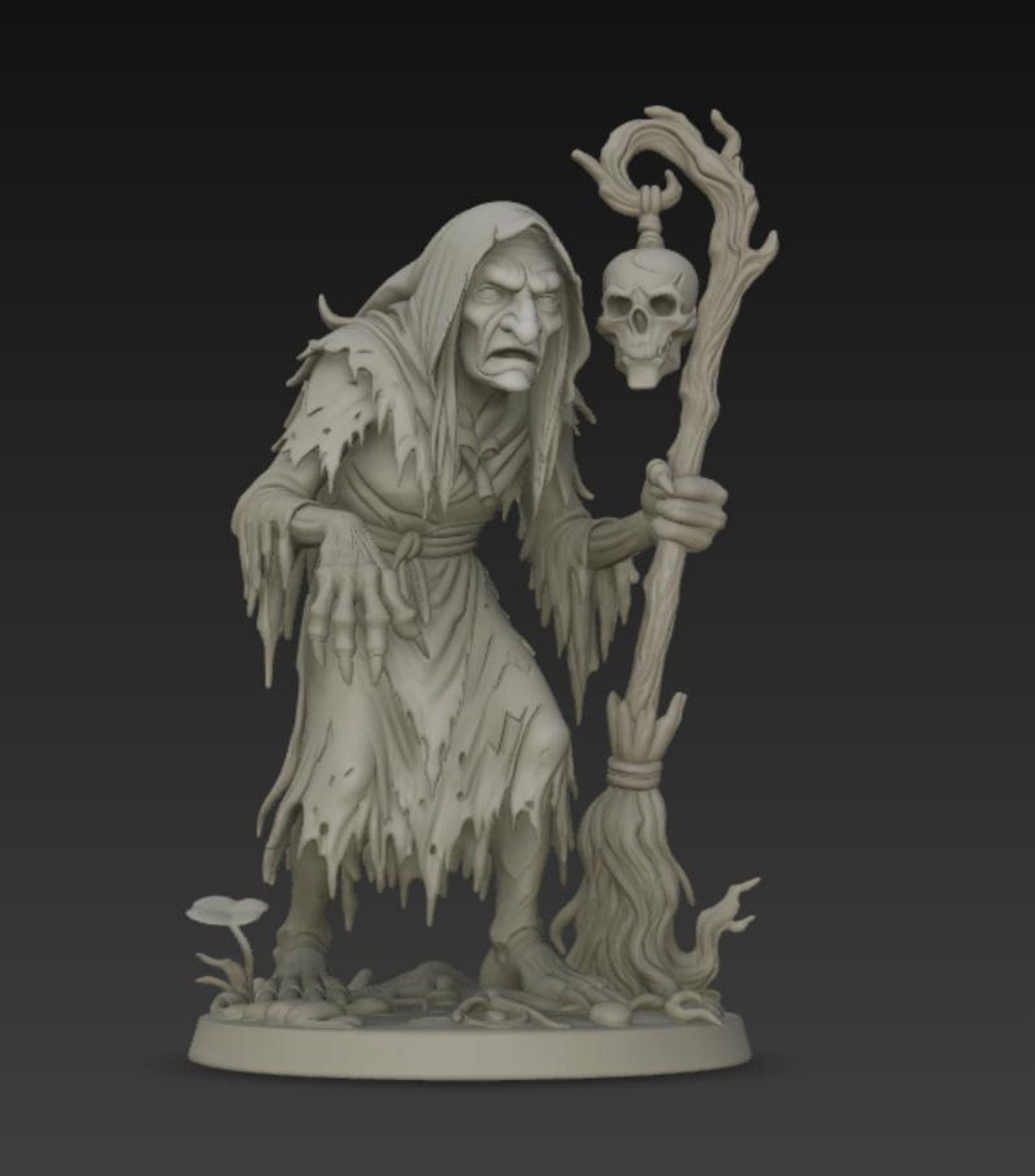 Dark Forest Witch Figurine STL File - Baba Yaga Hag (digital Download ...