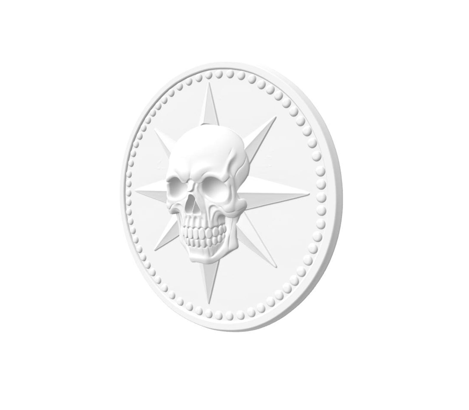 3D Printable Skull Coin Relief – Gothic Medallion STL + GLB Files ...
