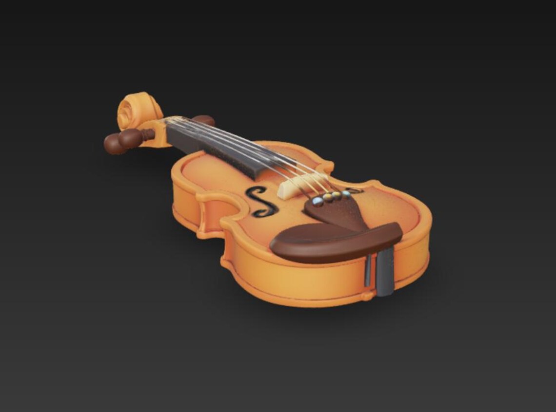 Cute Cartoon Violin 3D Model – STL & GLB Files | Printable Music Decor ...