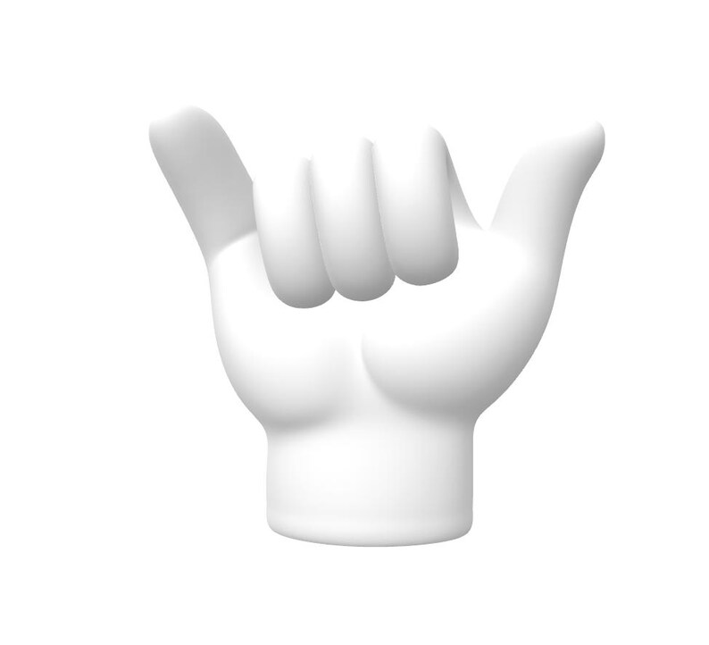 Shaka Hand 3D Model – STL & GLB | Minimalist “hang Loose” Statue ...