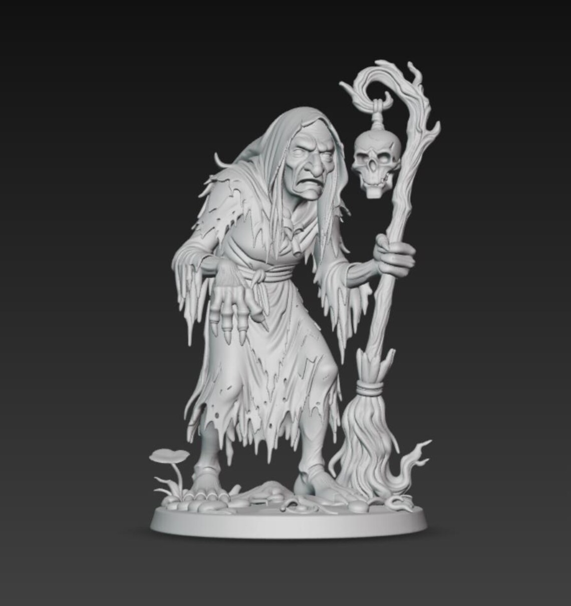 Dark Forest Witch Figurine STL File - Baba Yaga Hag (digital Download ...