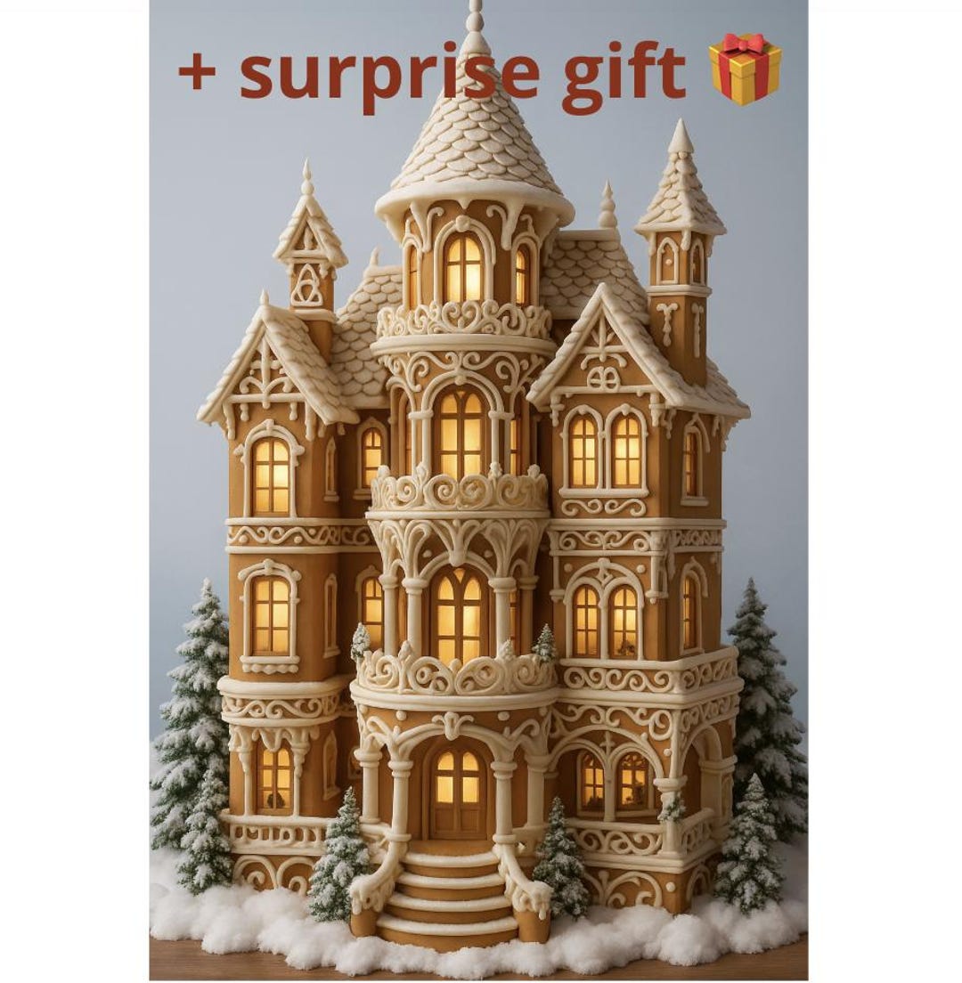 Christmas Grand Gingerbread Mansion – STL File - Etsy