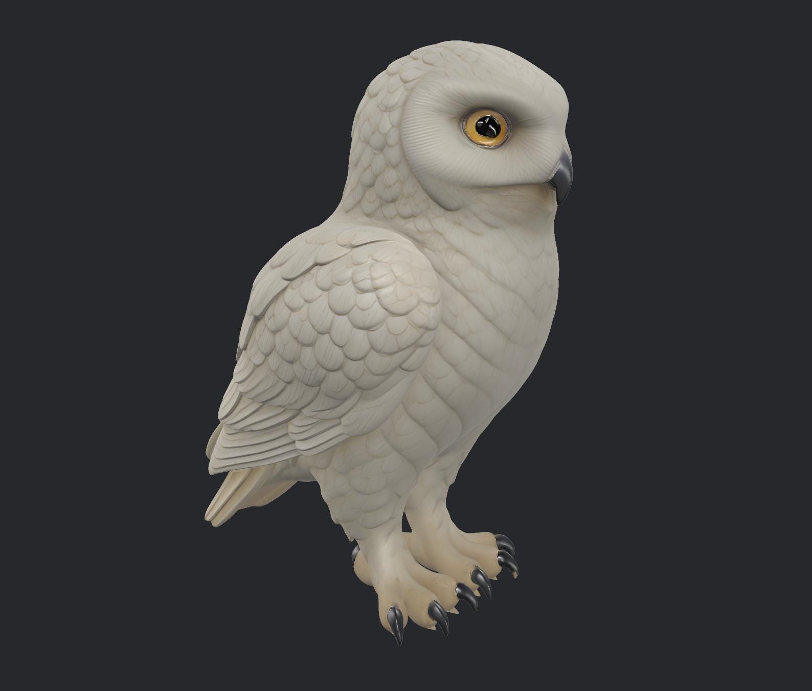Snow Owl 3D Model – STL & GLB | Realistic White Owl Figurine for 3D ...