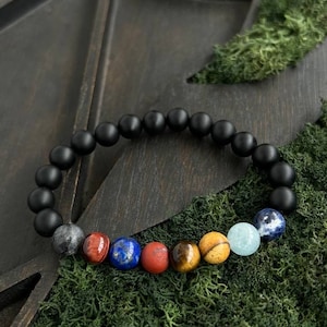 Solar System Bracelet a Parade of Planets Made of Natural Stones ...