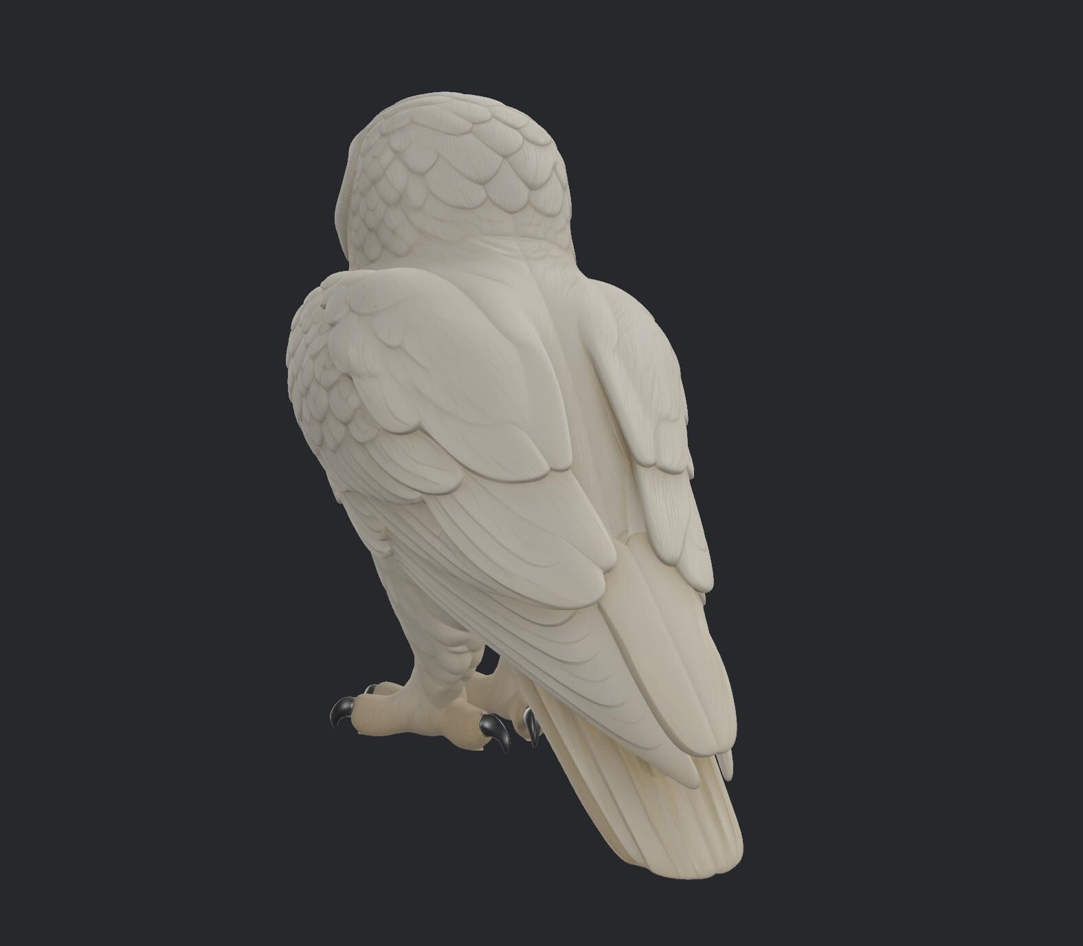Snow Owl 3D Model – STL & GLB | Realistic White Owl Figurine for 3D ...