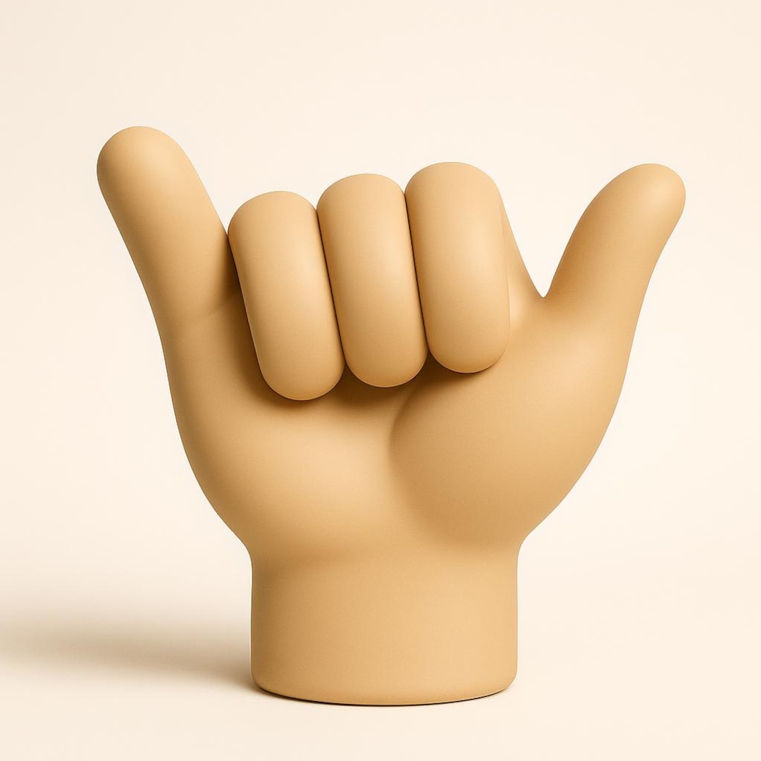 Shaka Hand 3D Model – STL & GLB | Minimalist “hang Loose” Statue ...