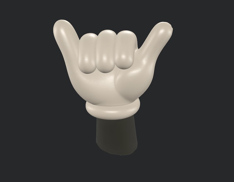 Shaka Hand Set – 3D Model STL & GLB | Hang Loose Symbol | Surf Decor ...