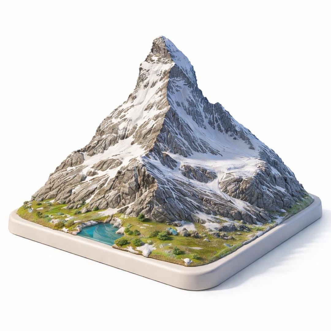 Matterhorn-inspired Mountain STL – Swiss Alps Art Diorama, 3D Printable ...