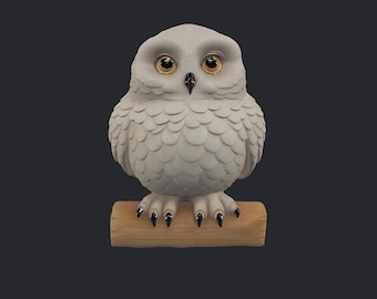 Snow Owl 3D Model – STL & GLB | Realistic White Owl Figurine for 3D ...