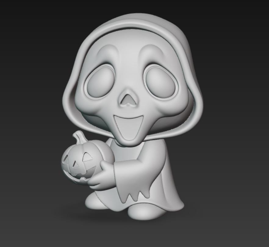 Chibi Ghostface With Pumpkin - 3D Printable STL File + 6 PNG\SVG Files ...