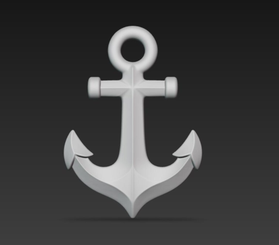 Minimalist Anchor STL File | Nautical Pendant or Keychain | 3D ...