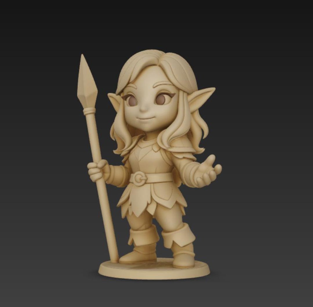 Elf Fighter STL File: 3D Printable Fantasy Miniature (digital Download ...