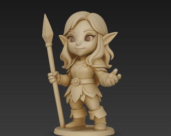 Elf Fighter STL File: 3D Printable Fantasy Miniature (digital Download ...