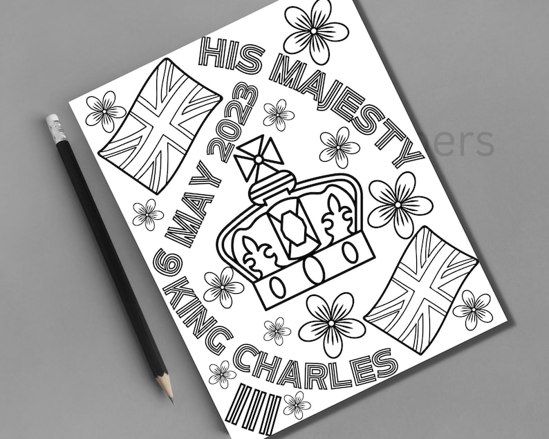 King Charles III Coronation Day Colouring Page Coronation Day - Etsy