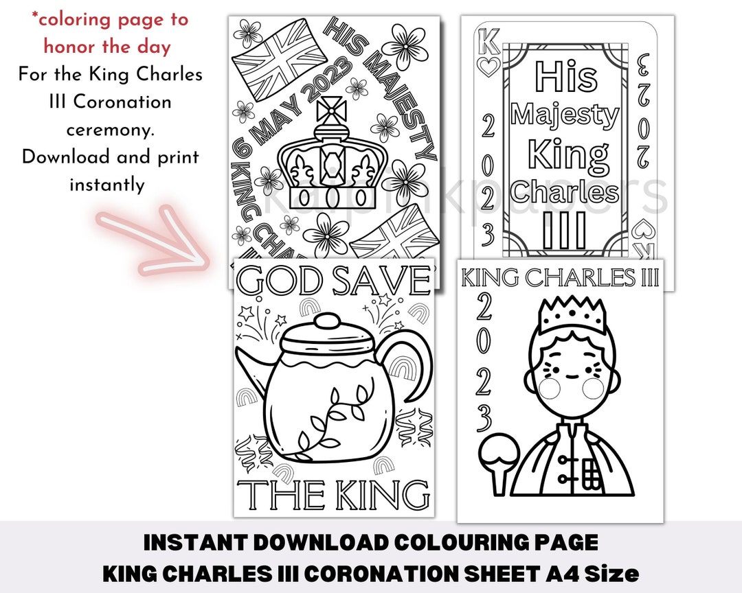 King Charles III Coronation Day Colouring Page Coronation Day - Etsy