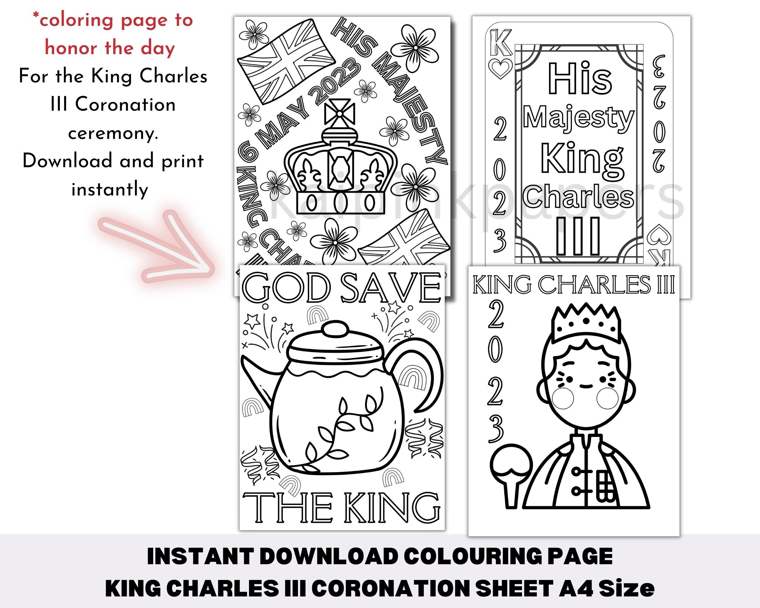 King Charles III Coronation Day Colouring Page Coronation Day - Etsy