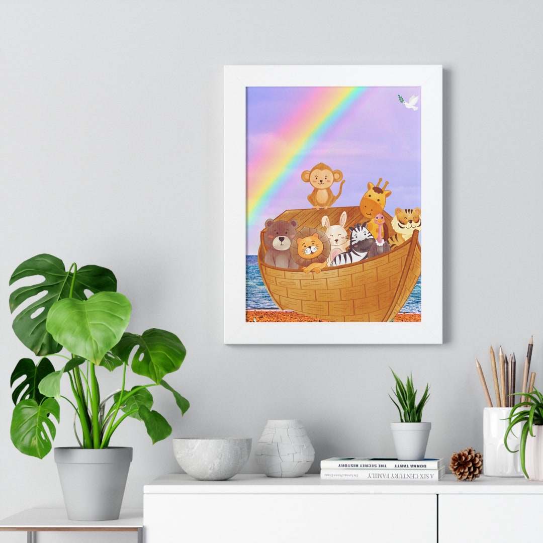 Noah's Ark, Nursery Wall Art, Christian Decor, Kids Wall Art, Bible ...