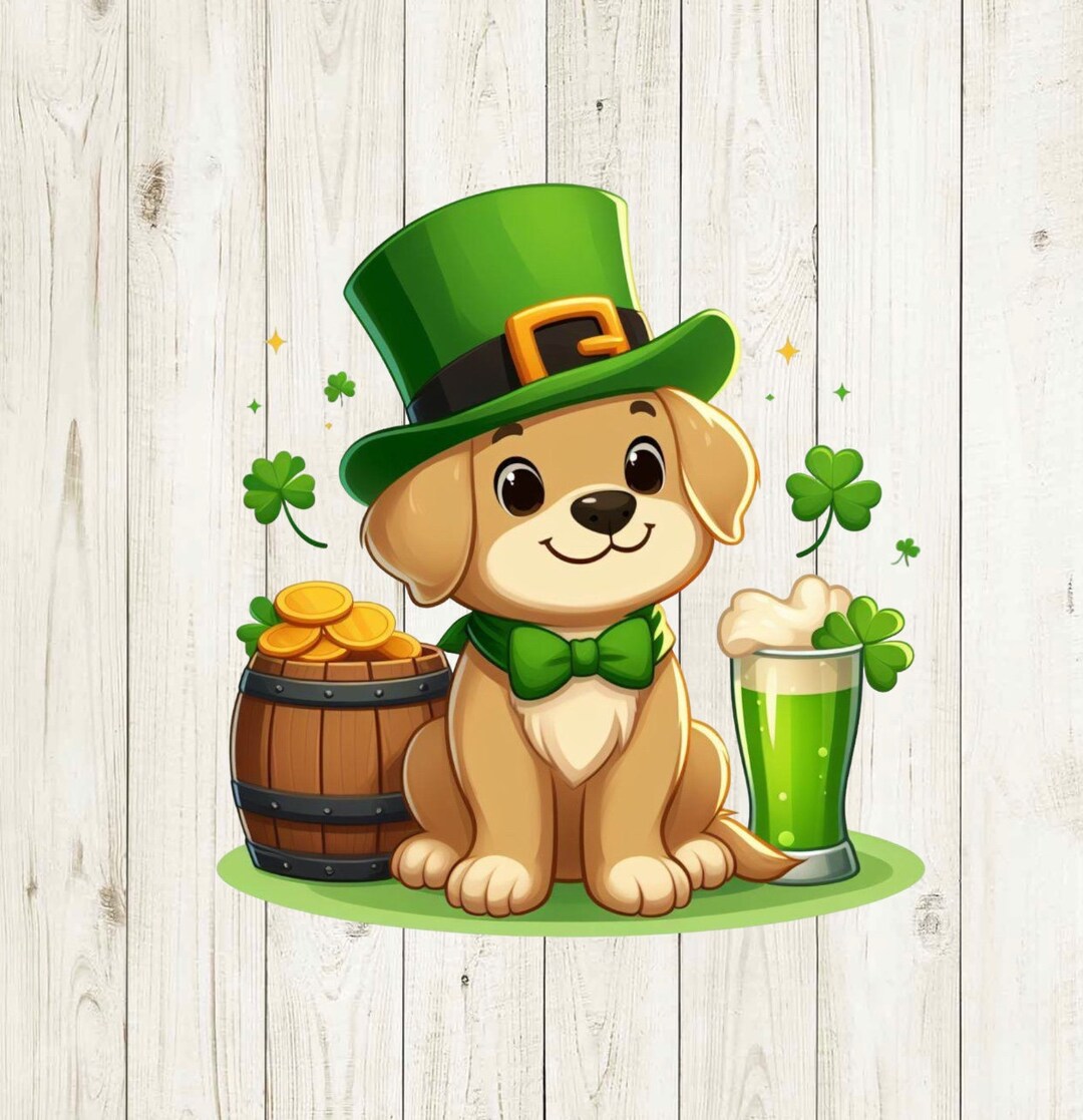 St Patrick's Day Puppy PNG, St Patty's Day Png, Shamrock Puppy Png ...