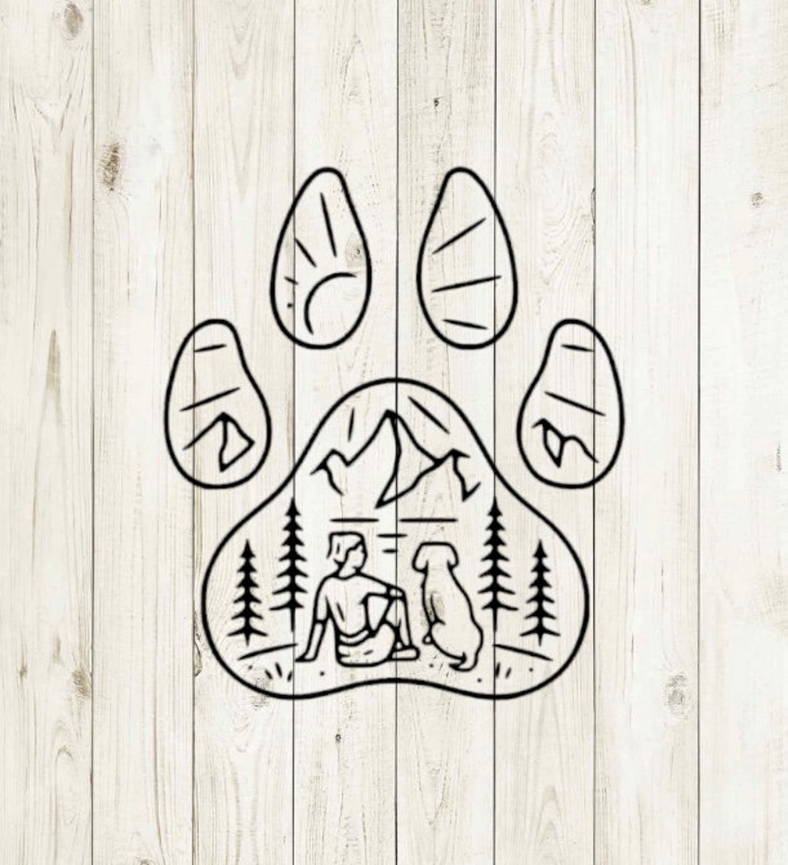 Pawprint Svg, Hiking Dog Svg, Dog Lover Svg, Hiking Dog Paw Svg, Hiking ...