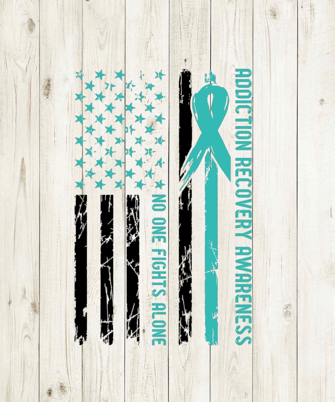 Addiction Recovery Awareness Png, Flag Addiction Recovery Png, Teal ...