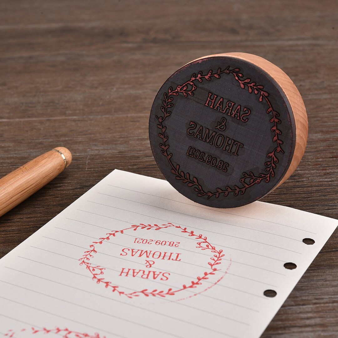 Custom Wooden Stamp Seal, Self Inking Rubber Stamp, Personalised Logo ...