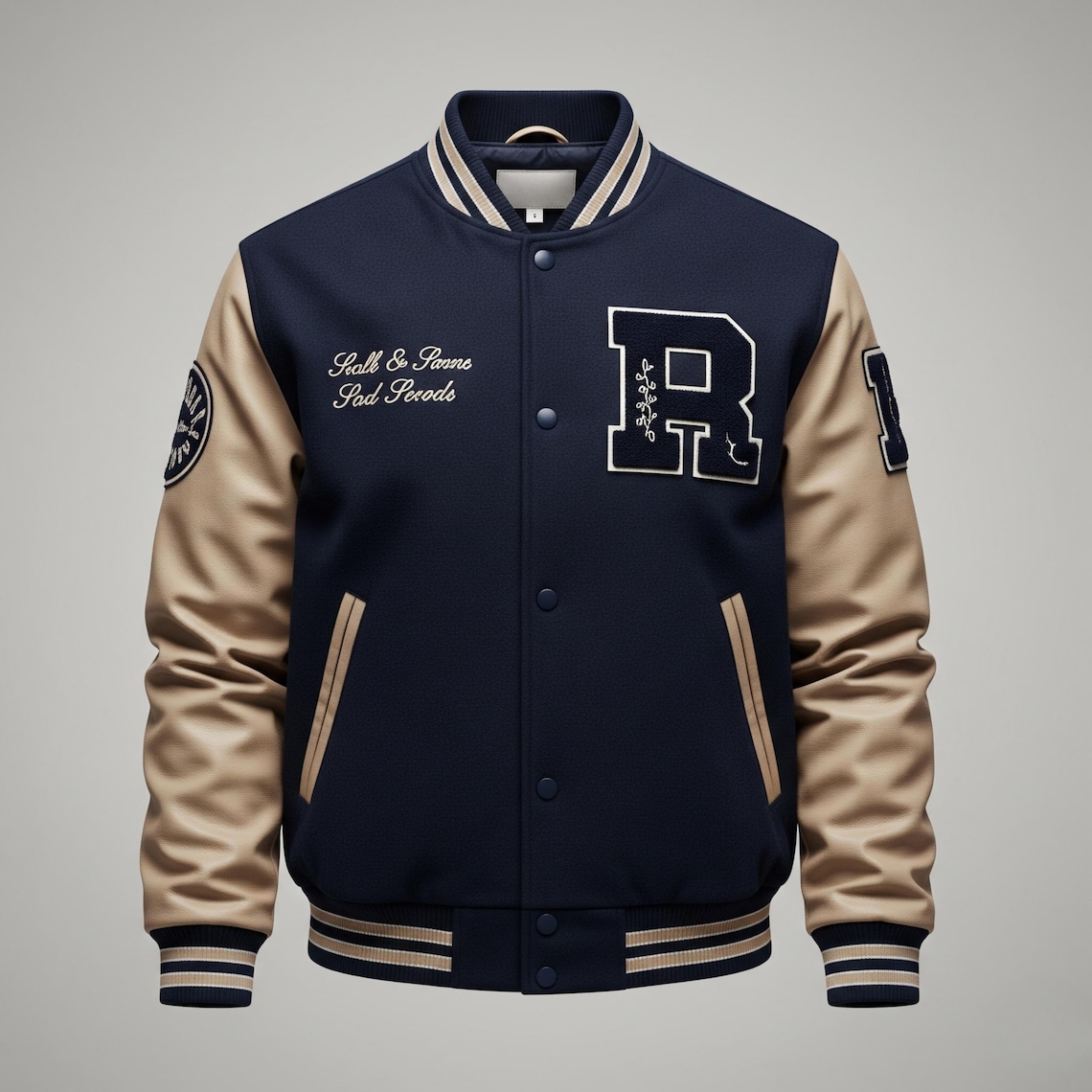 Customizable Varsity Jacket: Wool Blend, Faux Leather Sleeves ...