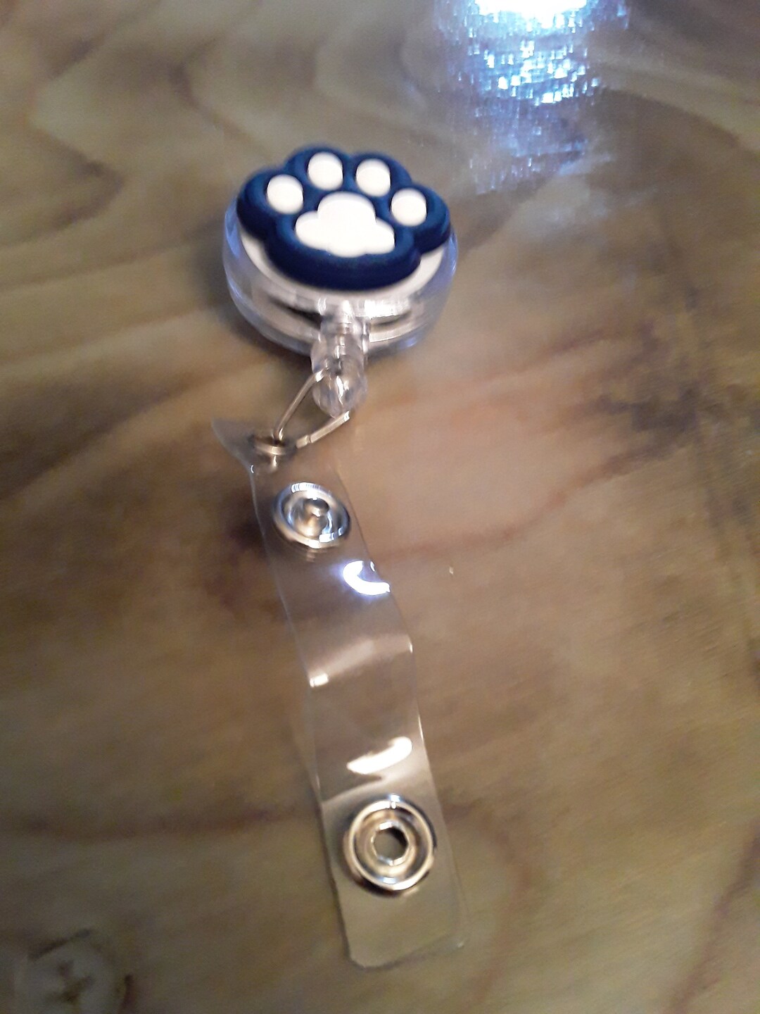 Blue and White Paw Print Name Badge Pulley - Etsy