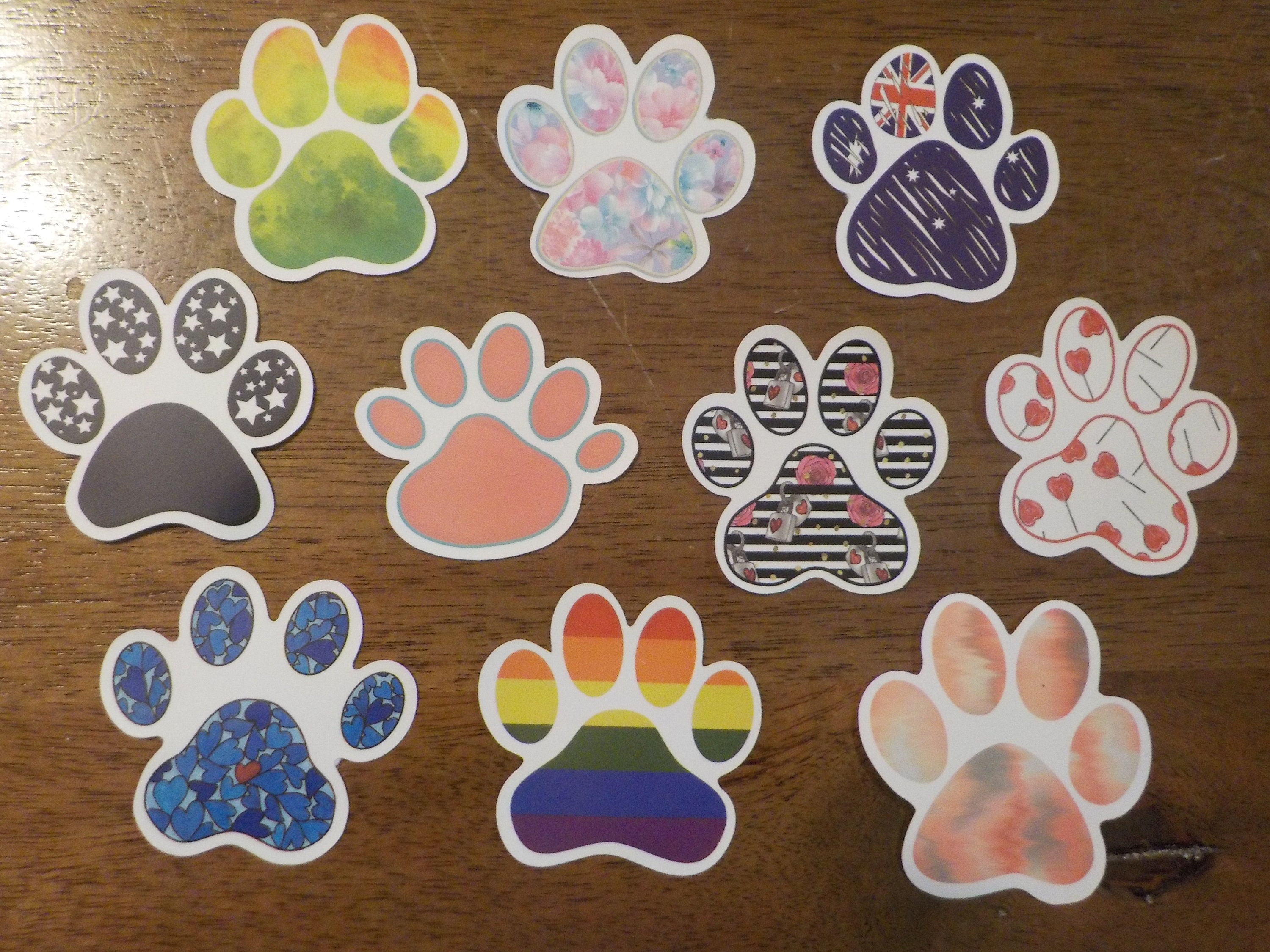 60 Pcs. Cute Cat/dog Paw Print Stickers/decals - Etsy