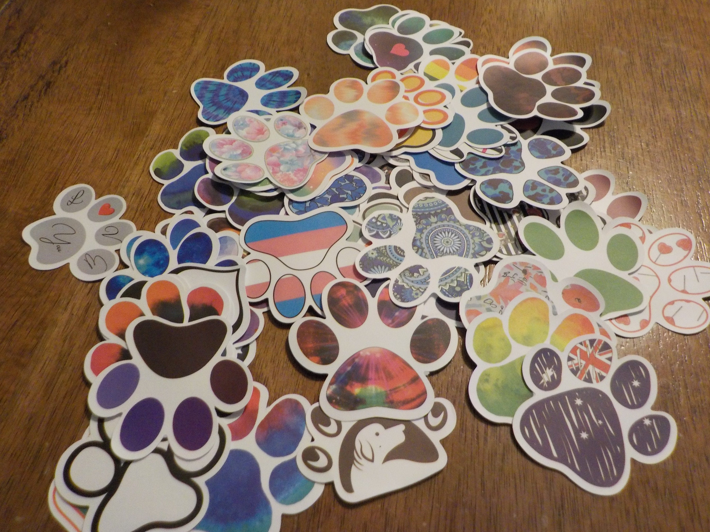 60 Pcs. Cute Cat/dog Paw Print Stickers/decals - Etsy