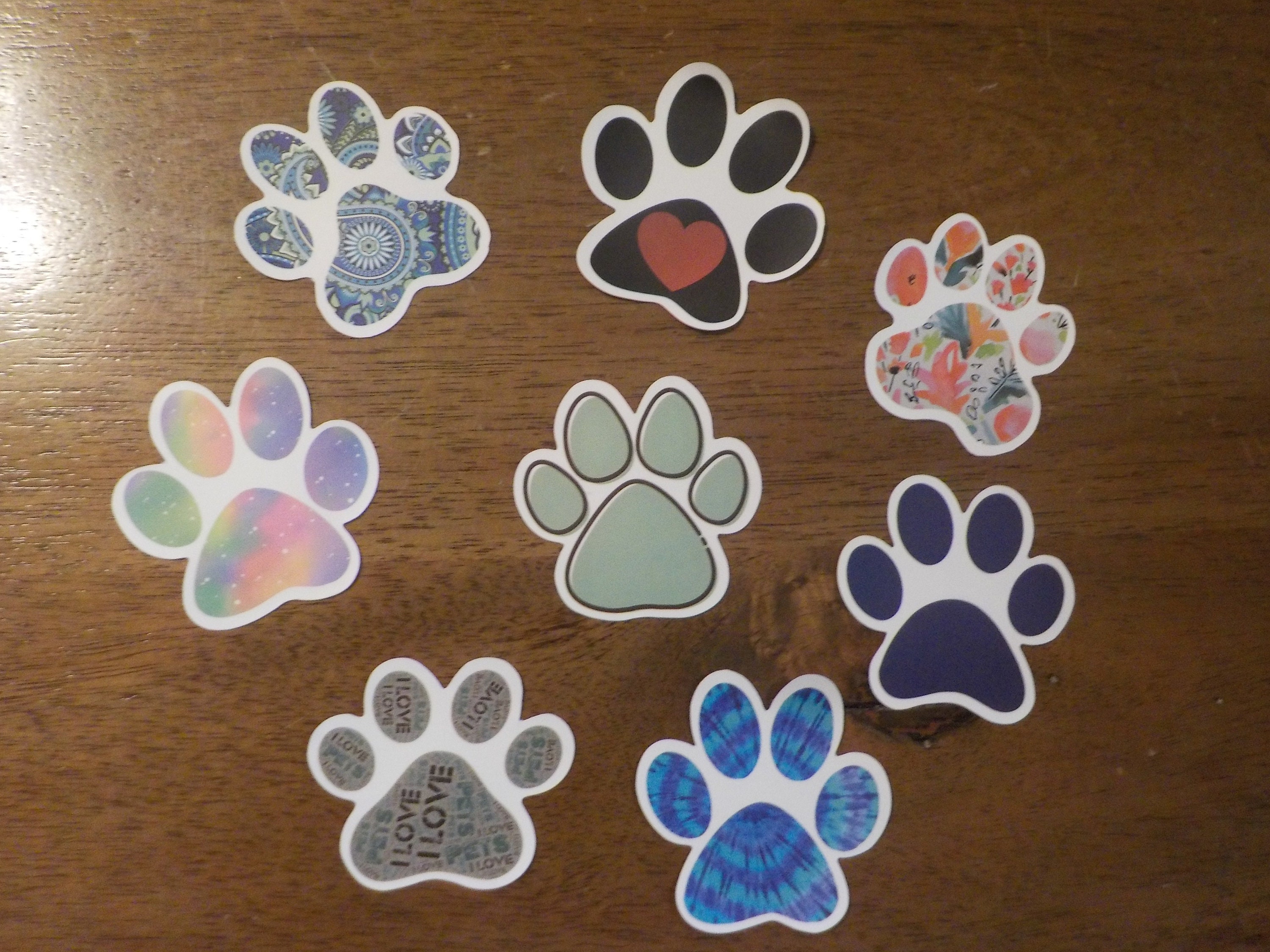60 Pcs. Cute Cat/dog Paw Print Stickers/decals - Etsy