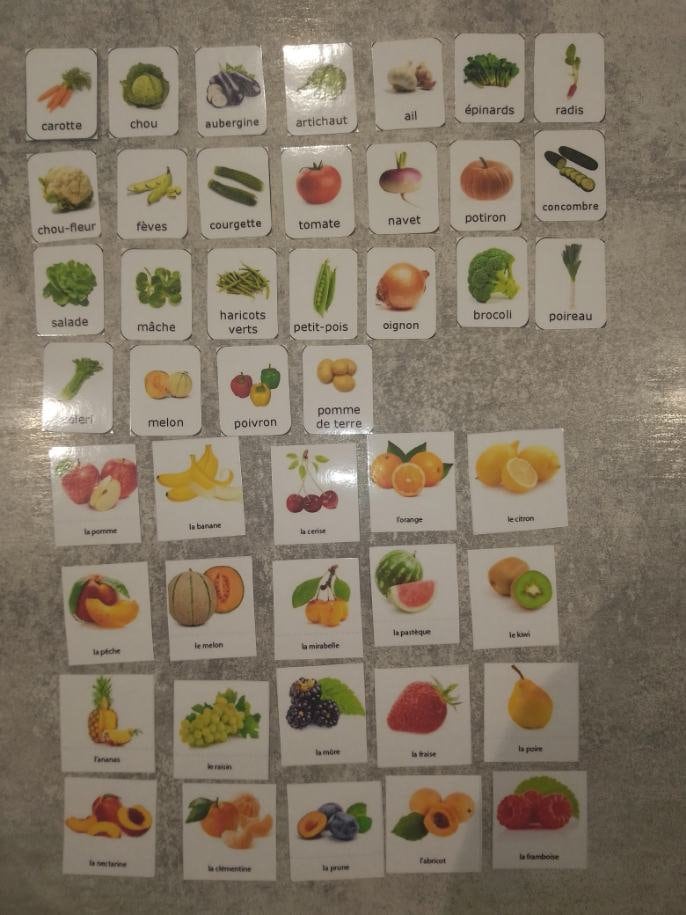 Lot 45 Pictograms Fruits and Vegetables Autistic Montessori Pecs ...