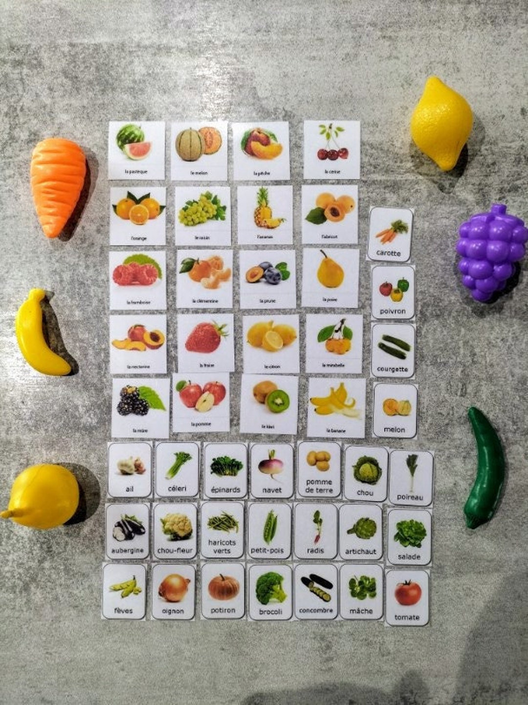 Lot 45 Pictograms Fruits and Vegetables Autistic Montessori Pecs Non ...