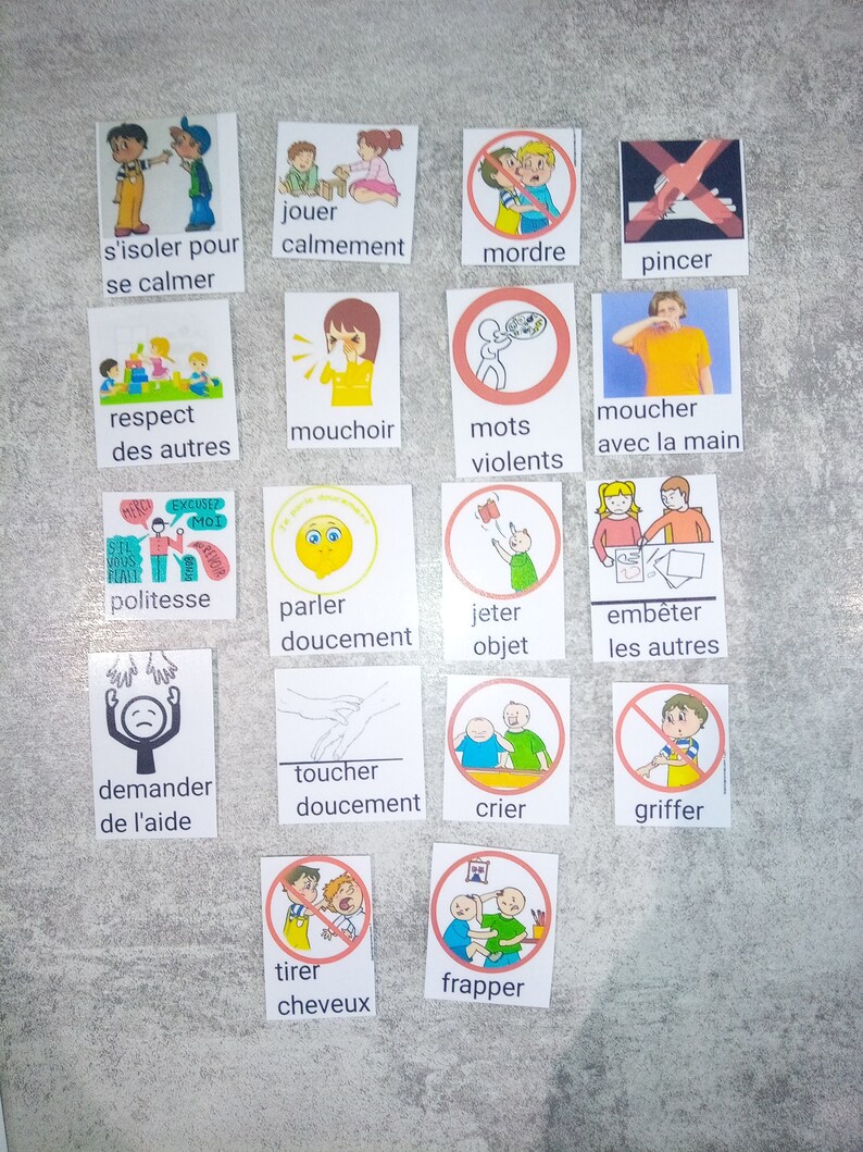Rules of Life Table Behavior Pictograms Prohibited Autistic Montessori ...