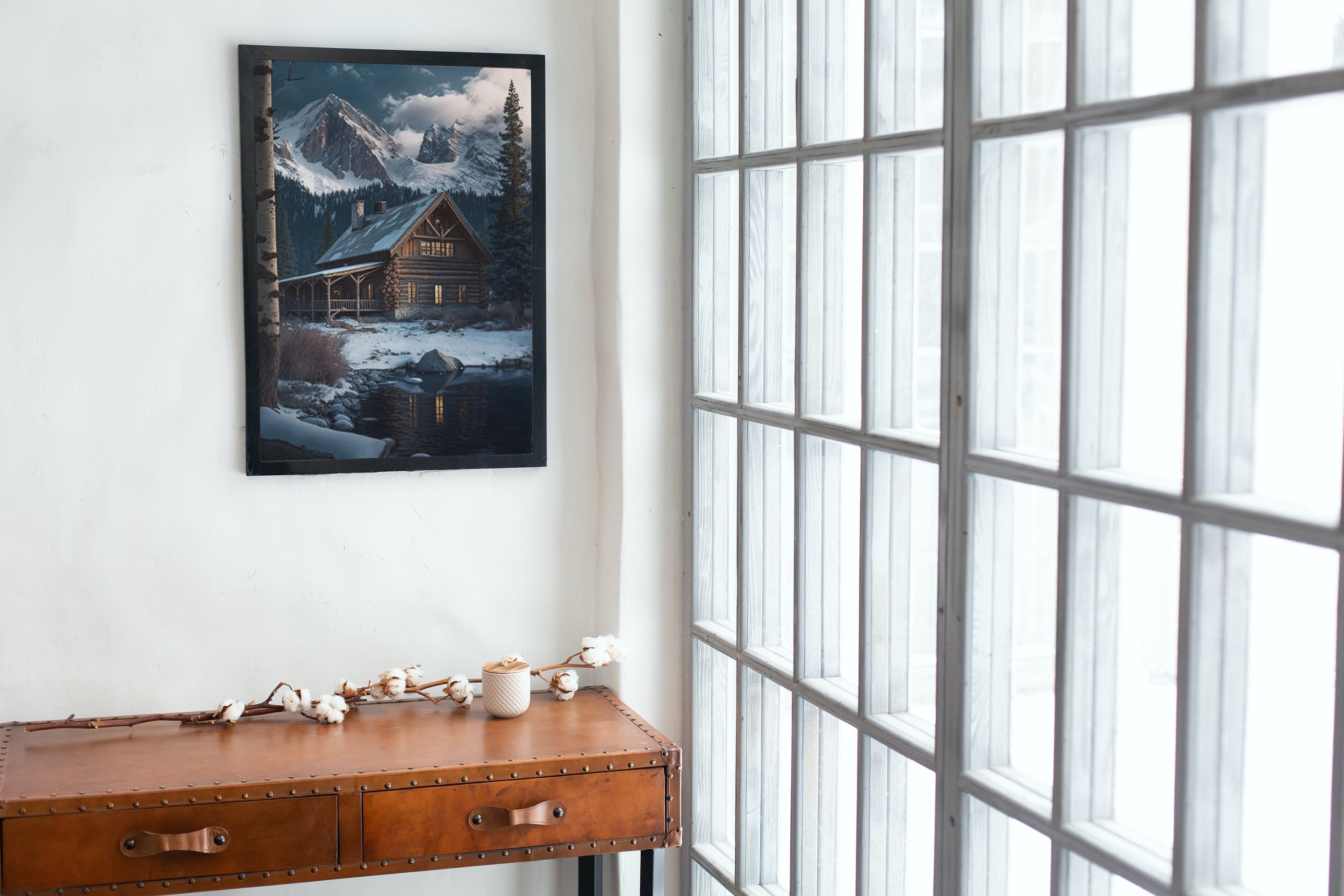 PRINTABLE Winter Wonderland: Cozy Log Cabin and Breathtaking Views in a ...