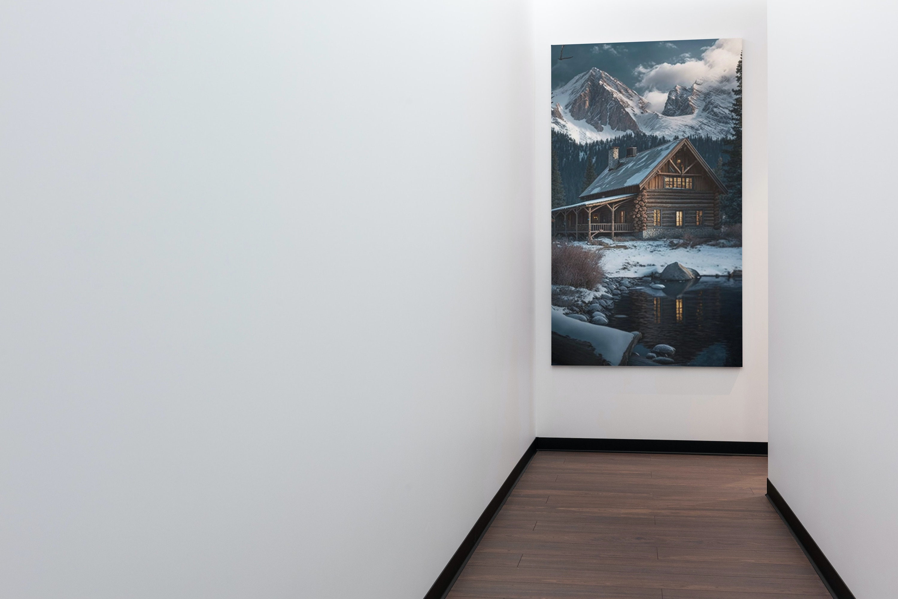 PRINTABLE Winter Wonderland: Cozy Log Cabin and Breathtaking Views in a ...