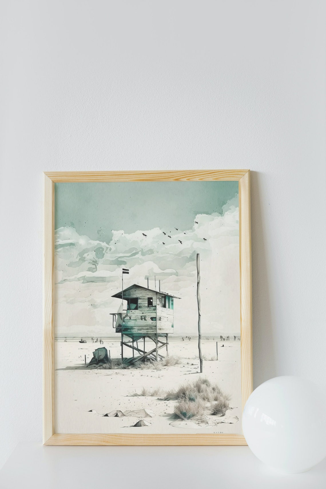 PRINTABLE Lifeguard Watch: Vintage Summer Beach Watercolor Portrait ...