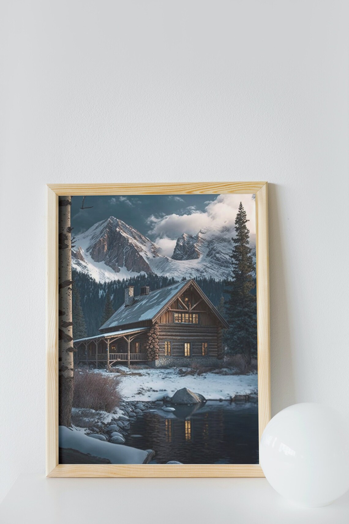 PRINTABLE Winter Wonderland: Cozy Log Cabin and Breathtaking Views in a ...