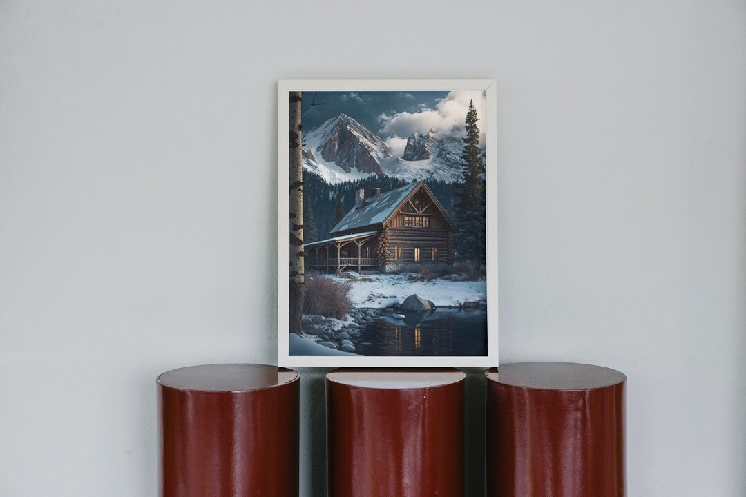 PRINTABLE Winter Wonderland: Cozy Log Cabin and Breathtaking Views in a ...