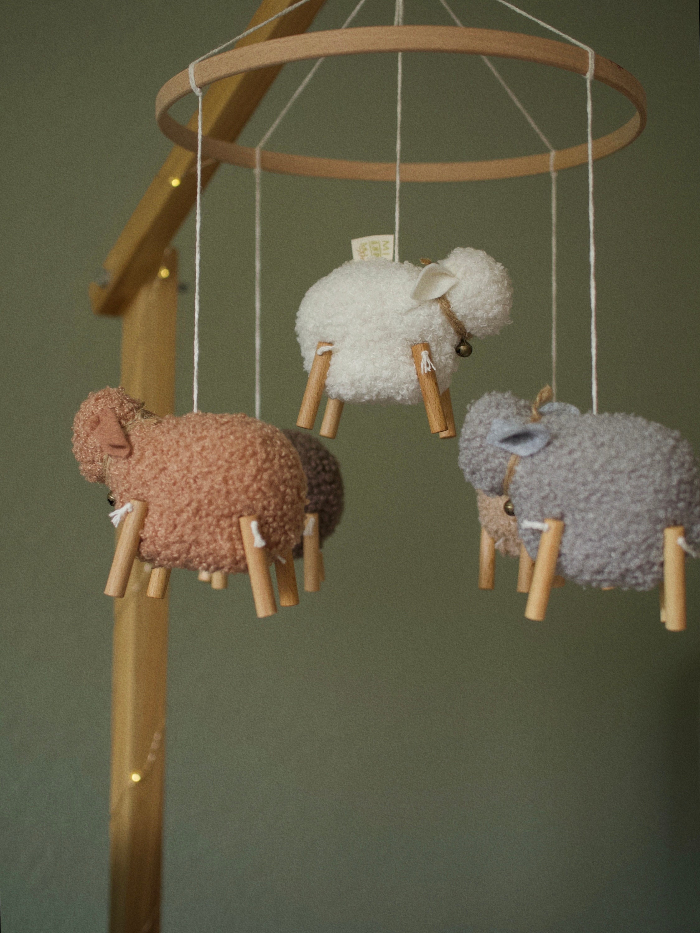 Neutral Baby Mobile, Baby Boy Cot Mobile, Sheep Crib Mobile, Farmhouse ...