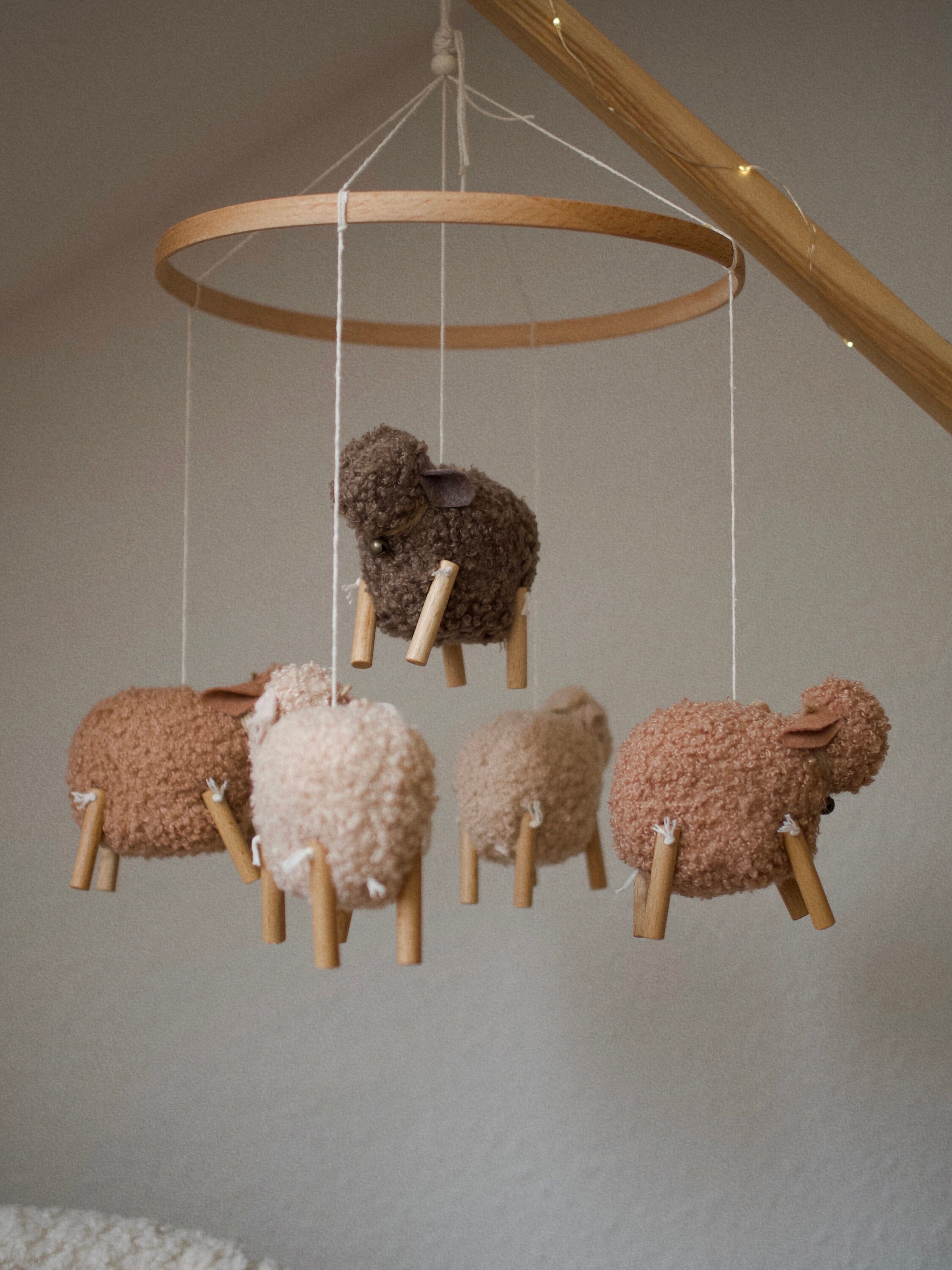 Sheep Crib Mobile, Lamb Nursery Mobile, Farm Baby Mobile, Country ...